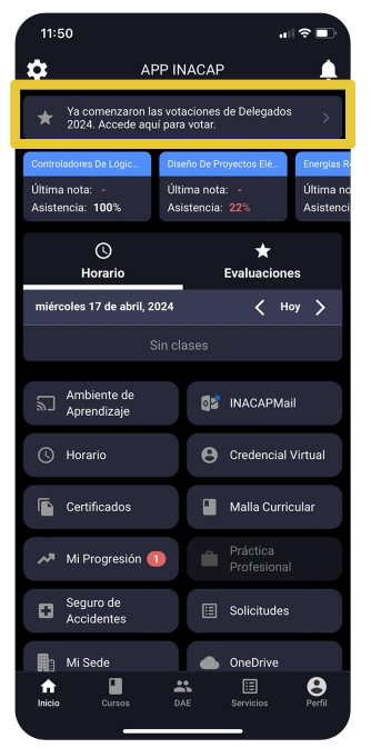 Cómo votar por tu Delegado Estudiantil desde la App e Intranet INACAP ...