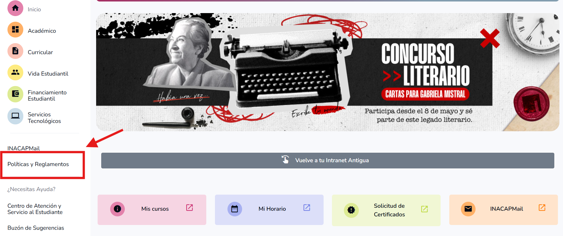 Dónde revisar las Políticas y Reglamentos en la intranet INACAP ...